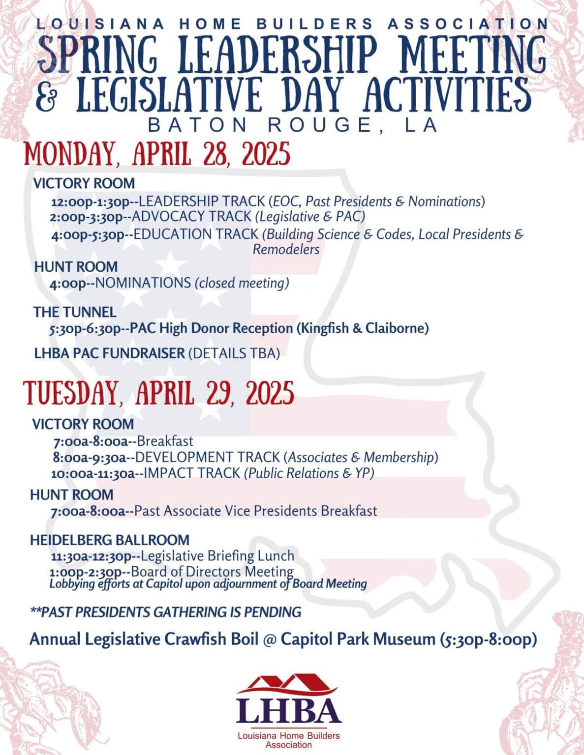 2025 Spring Leadership Meetings - Louisiana Home Builders Association